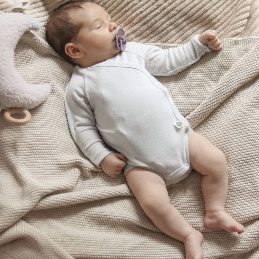 Langarm-Wickelbody | Essential Grau von emma & noah